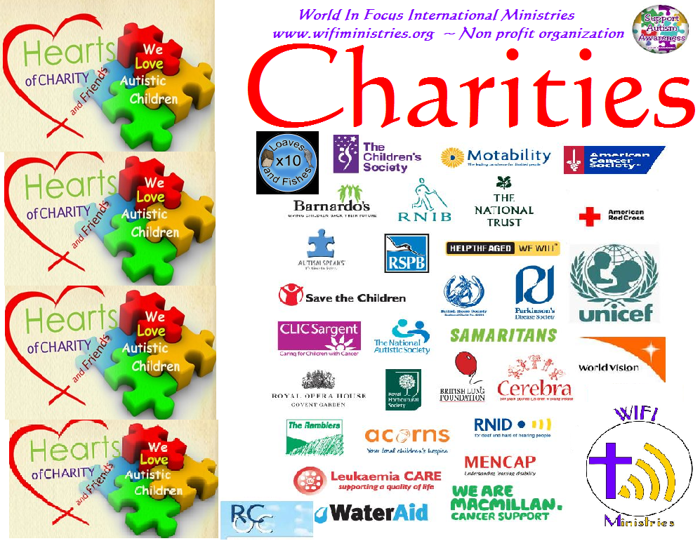 Charities Red Cross World Vision UNICEF Cancer Society Etc Charities Red Cross World Vision UNICEF Cancer Society Etc